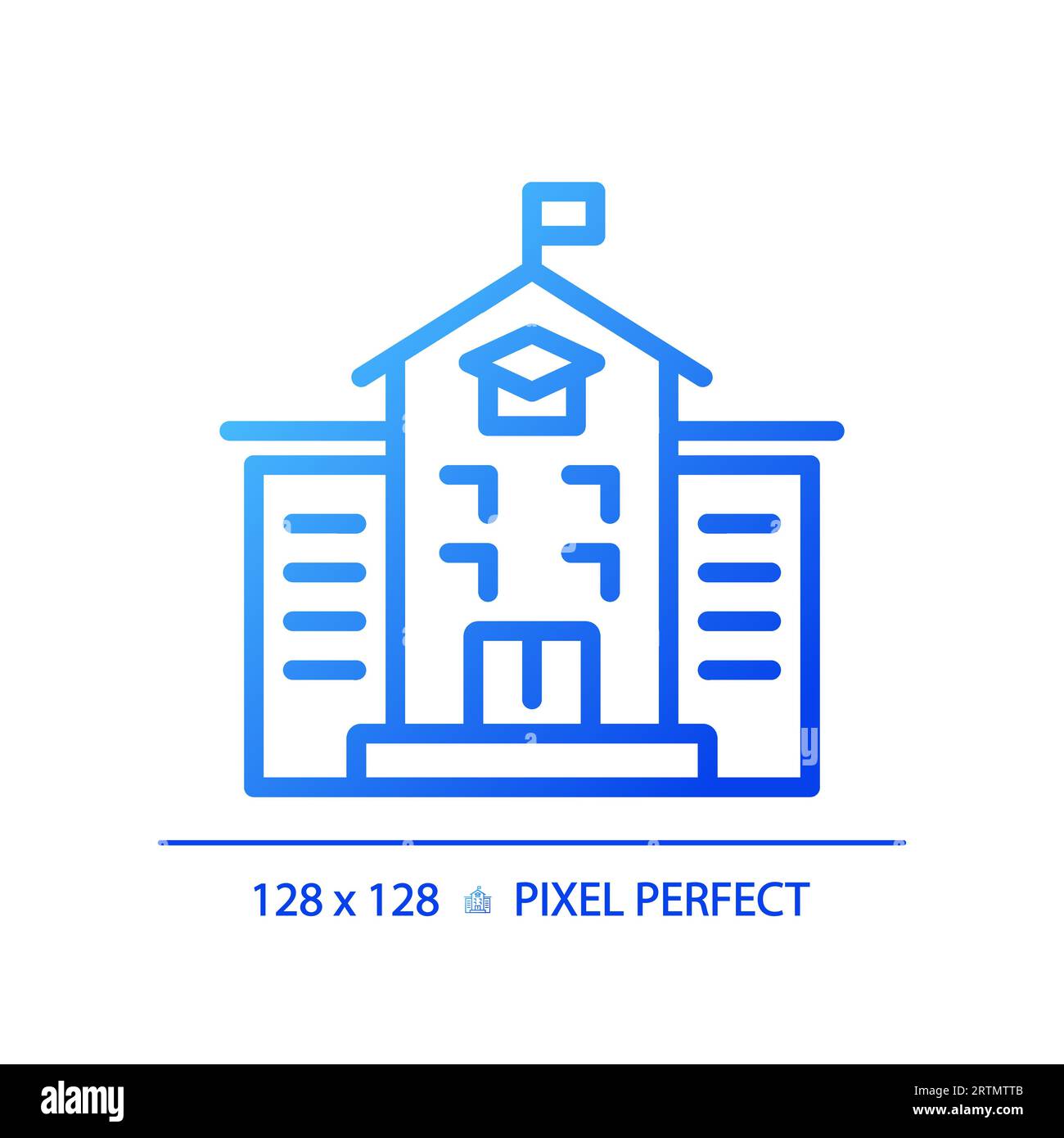 2D blue gradient thin line school icon Stock Vector Image & Art - Alamy