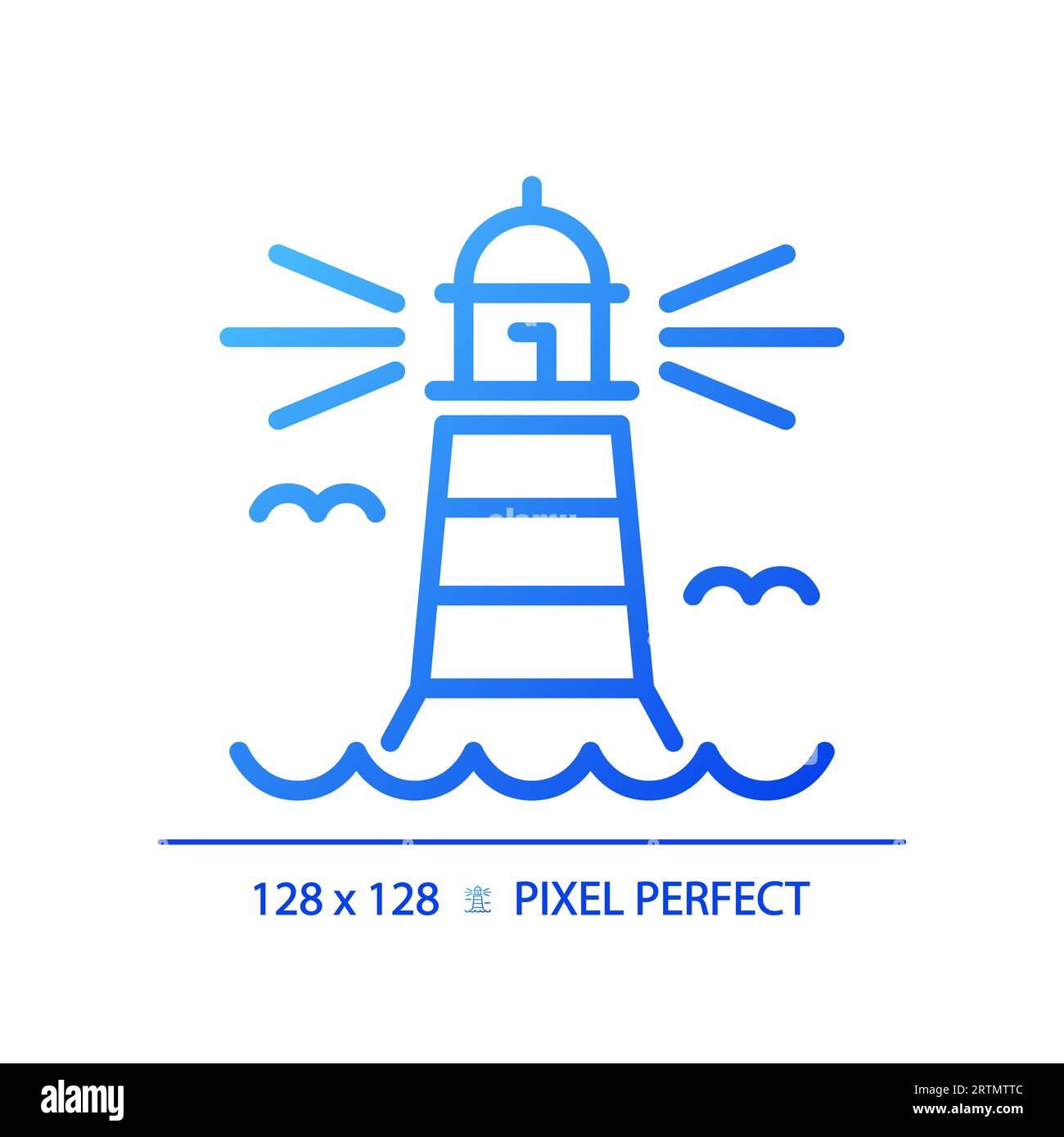 2D blue gradient thin line lighthouse icon Stock Vector Image & Art - Alamy