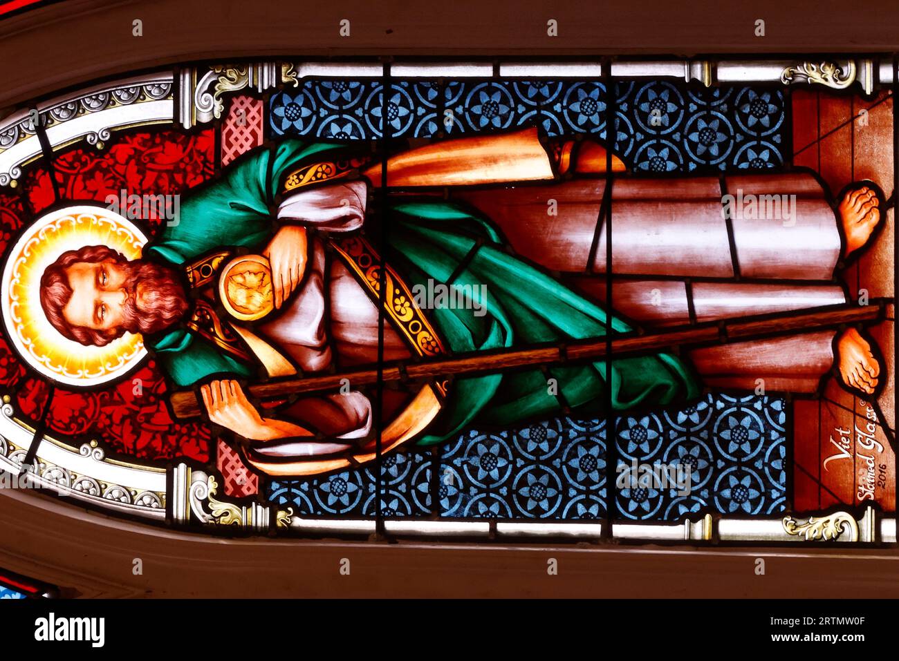 Thi Nghe catholic Church. Stained glass window. The Apostle Judas ...