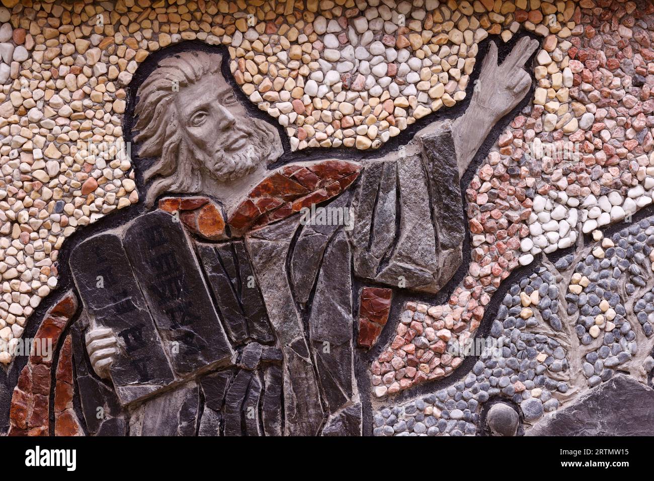 Thanh Mau catholic church. Moses and the 10 commandments or tables of ...