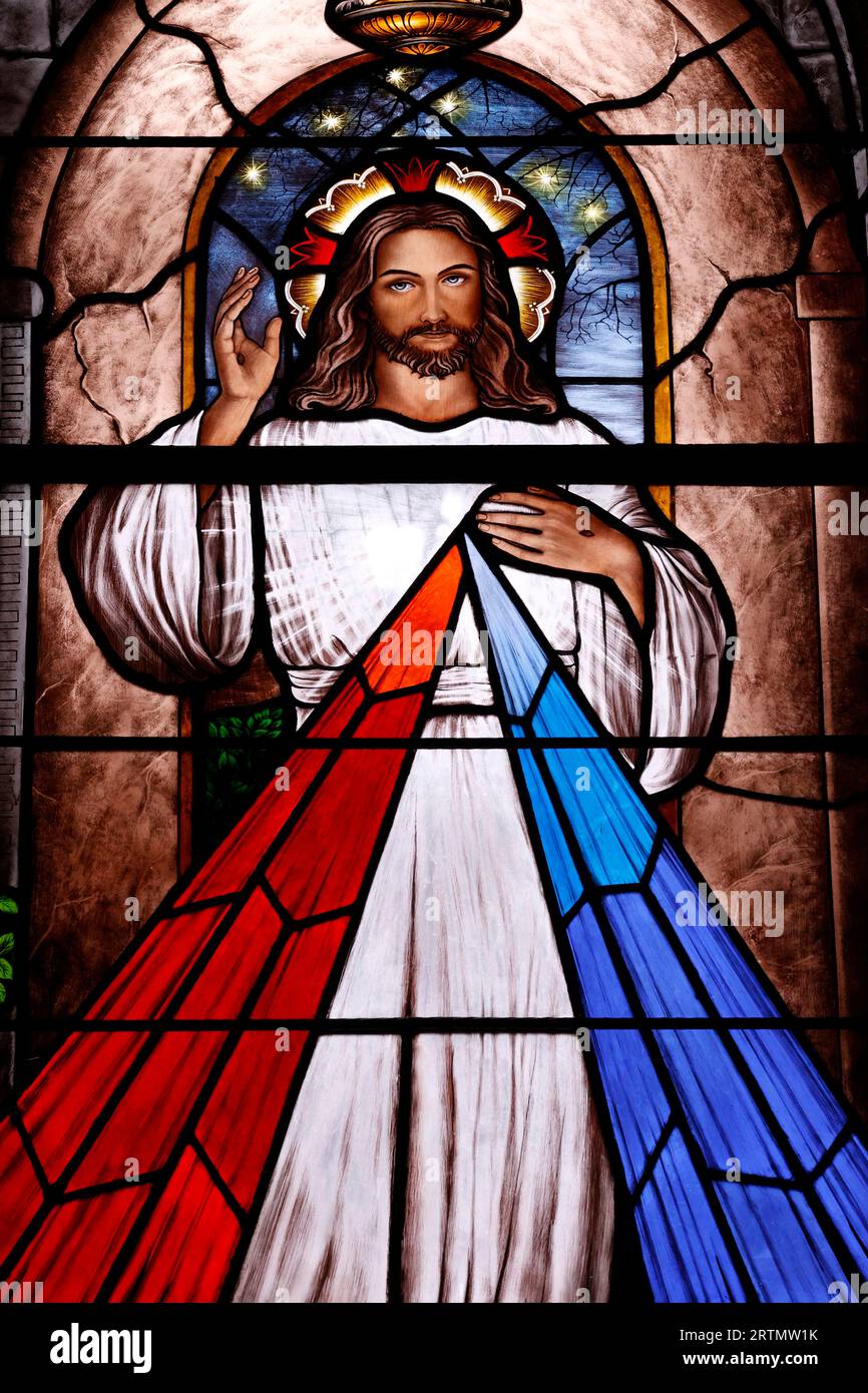 Saint Nicholas Cathedral Dalat. Stained glass window. Merciful Jesus, I ...