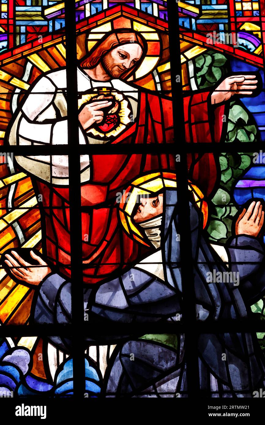 Saint Nicholas Cathedral Dalat. Stained glass window. The apparitions ...