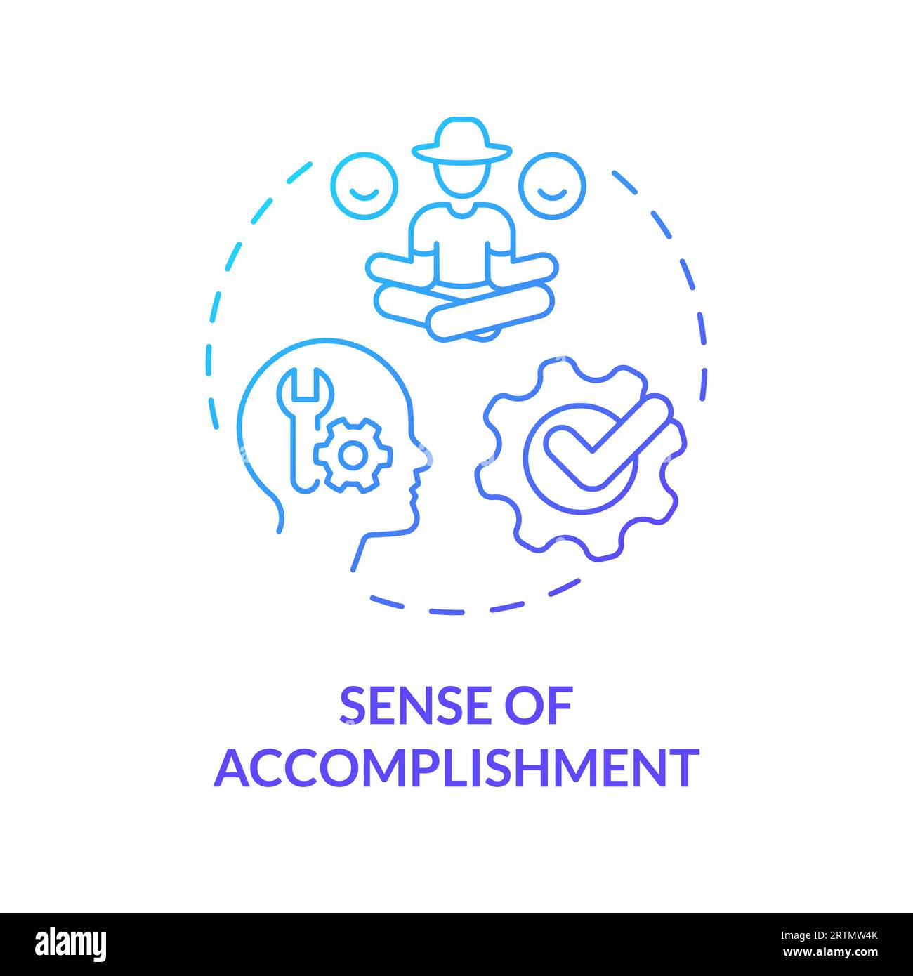 Sense of accomplishment blue gradient concept icon Stock Vector Image ...