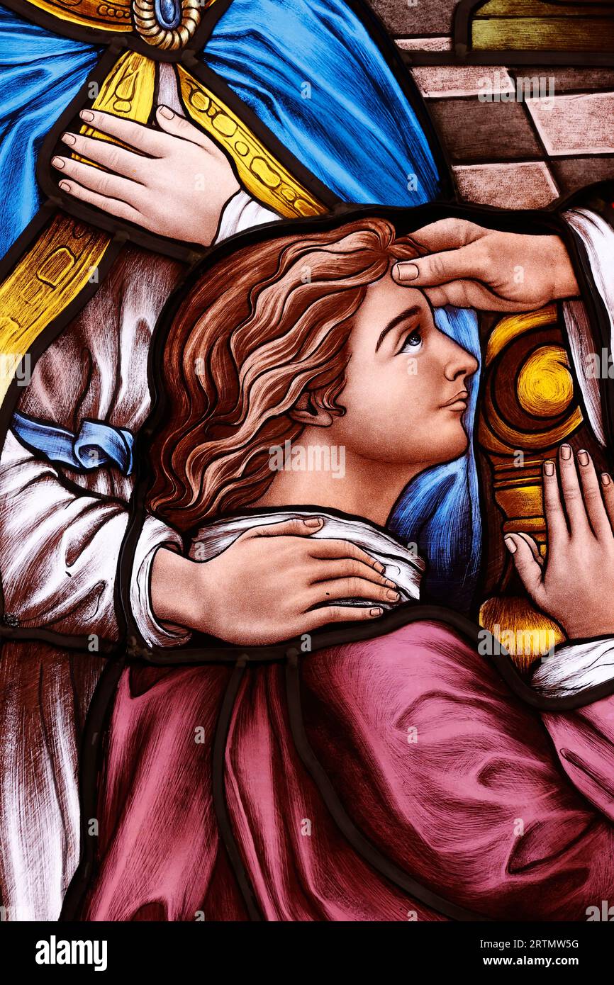 Confirmation stained glass hi-res stock photography and images - Alamy