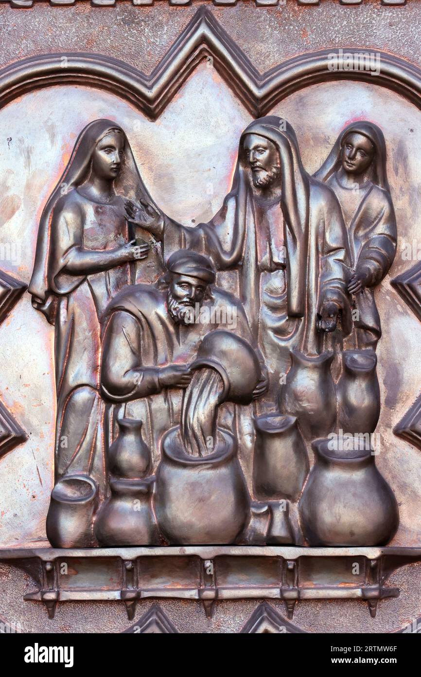 Song Vinh catholic church. The transformation of water into wine at the ...