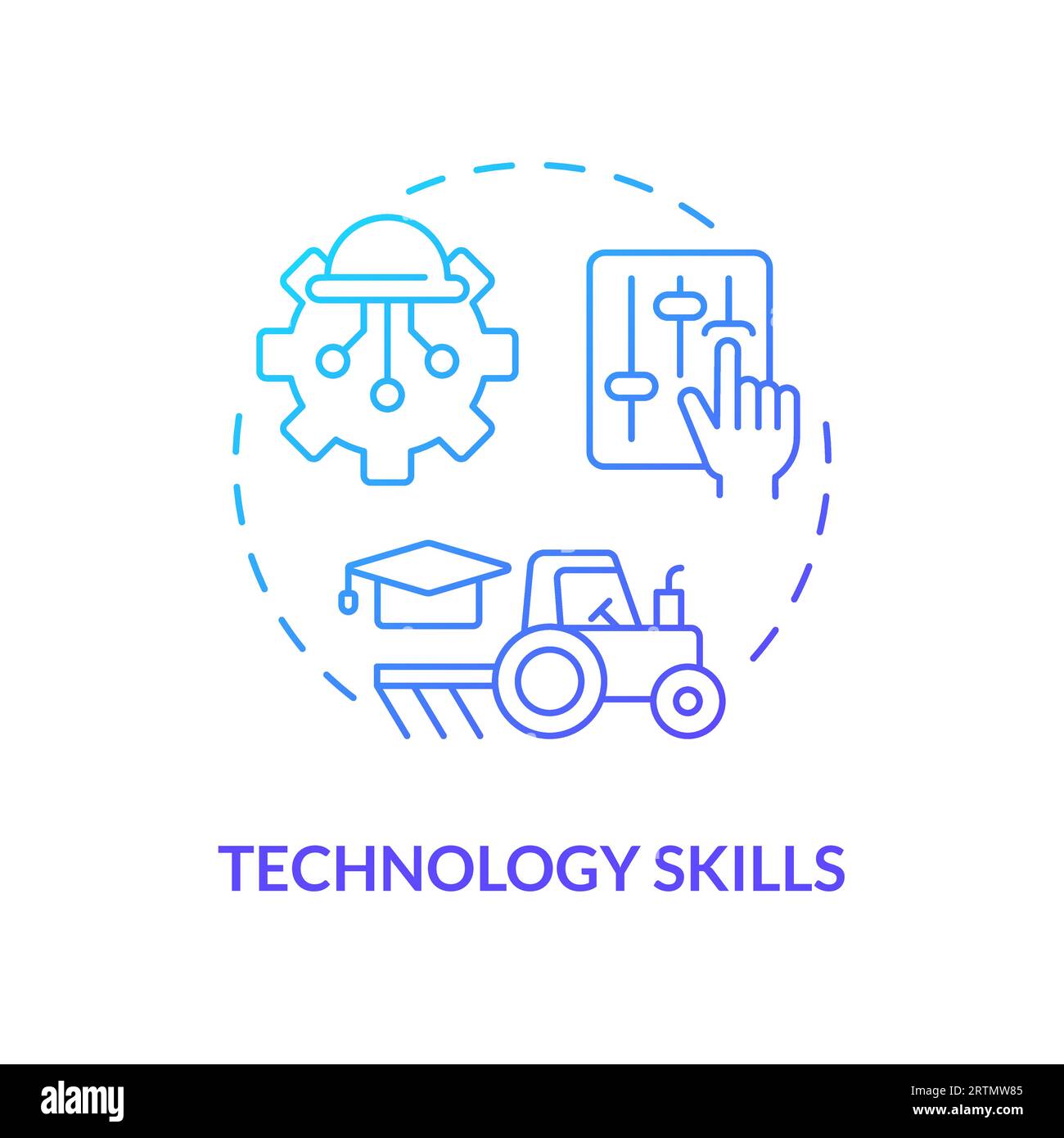 Technology skills blue gradient concept icon Stock Vector Image & Art ...