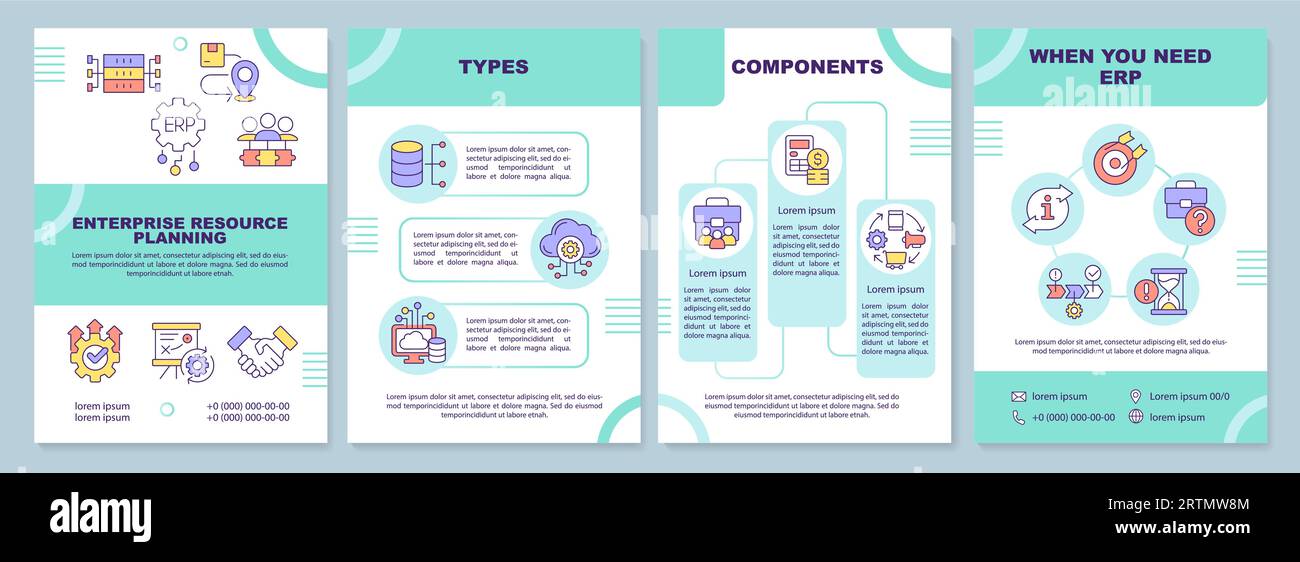 Brochure with ERP thin line icons Stock Vector Image & Art - Alamy