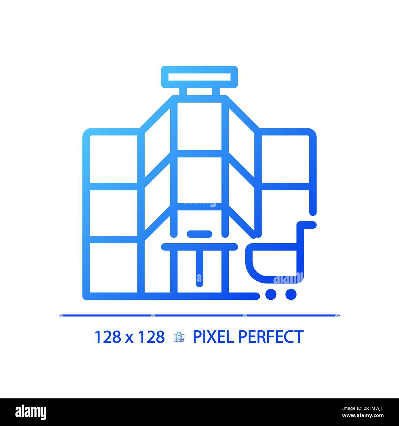 2D blue gradient thin line shopping mall icon Stock Vector Image & Art ...