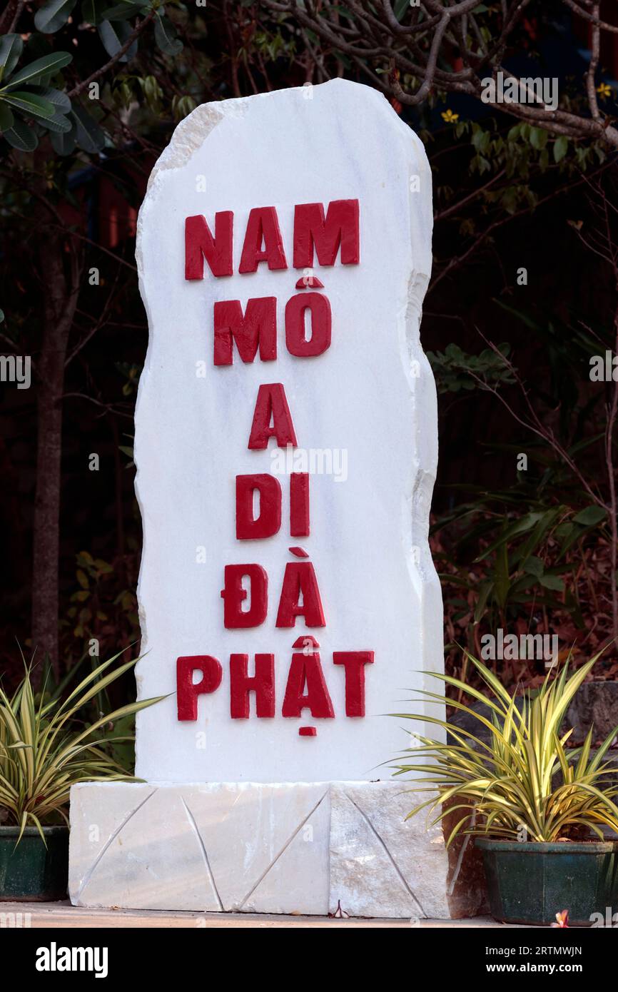 Buddhist temple. Nam mo A di da Phat. Vung Tau. Vietnam Stock Photo - Alamy