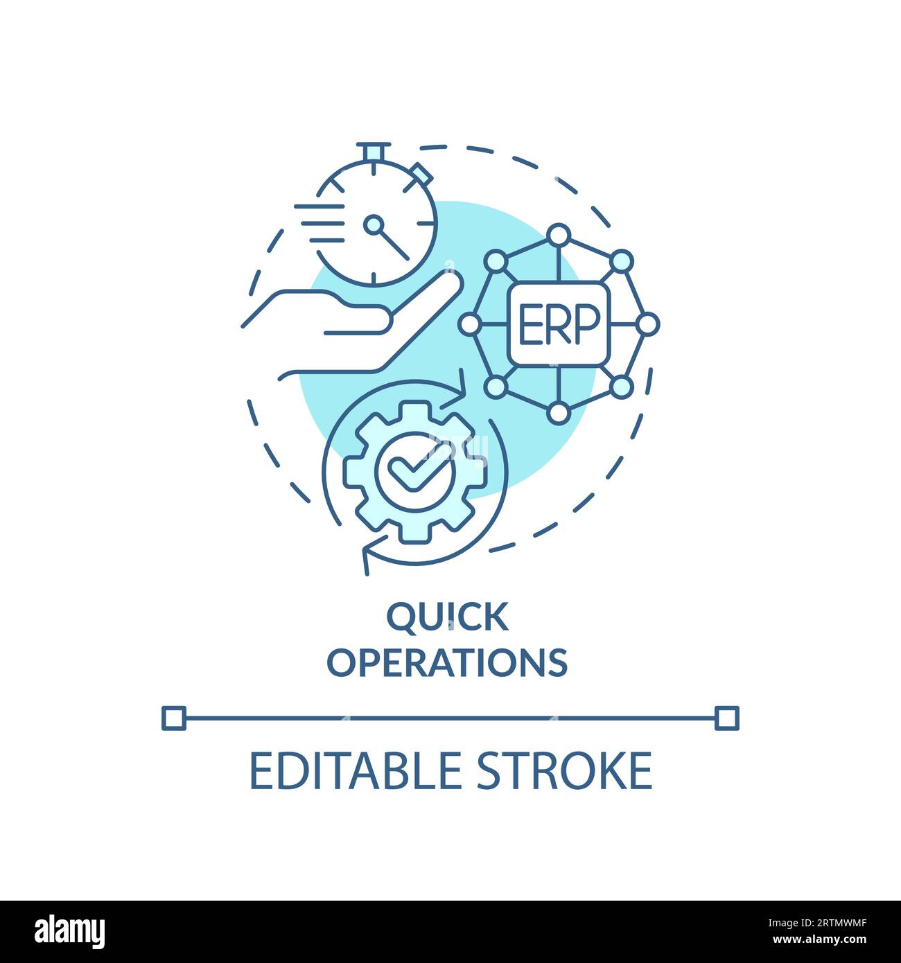 2D customizable quick operations blue icon concept Stock Vector Image ...