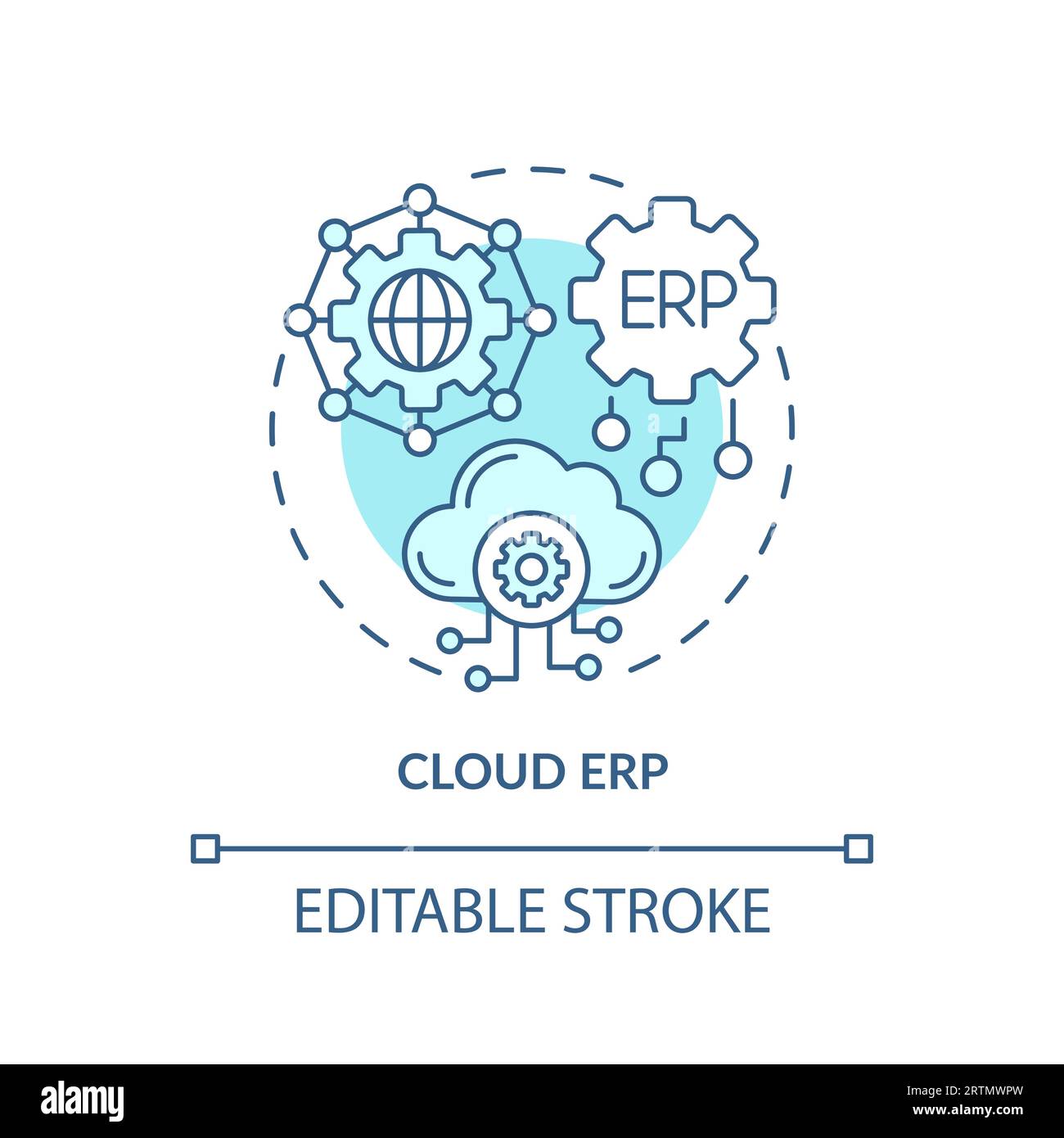 2D customizable cloud ERP blue icon concept Stock Vector Image & Art ...