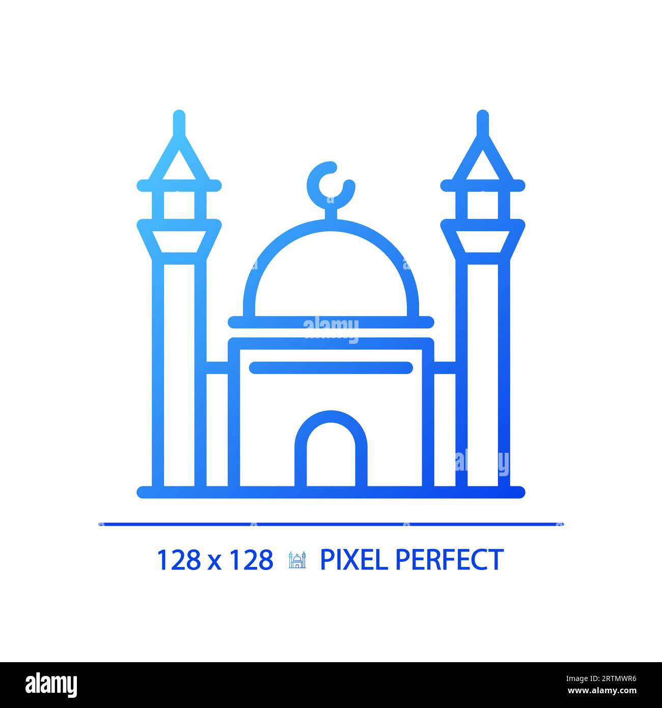 2D blue gradient thin line mosque icon Stock Vector Image & Art - Alamy