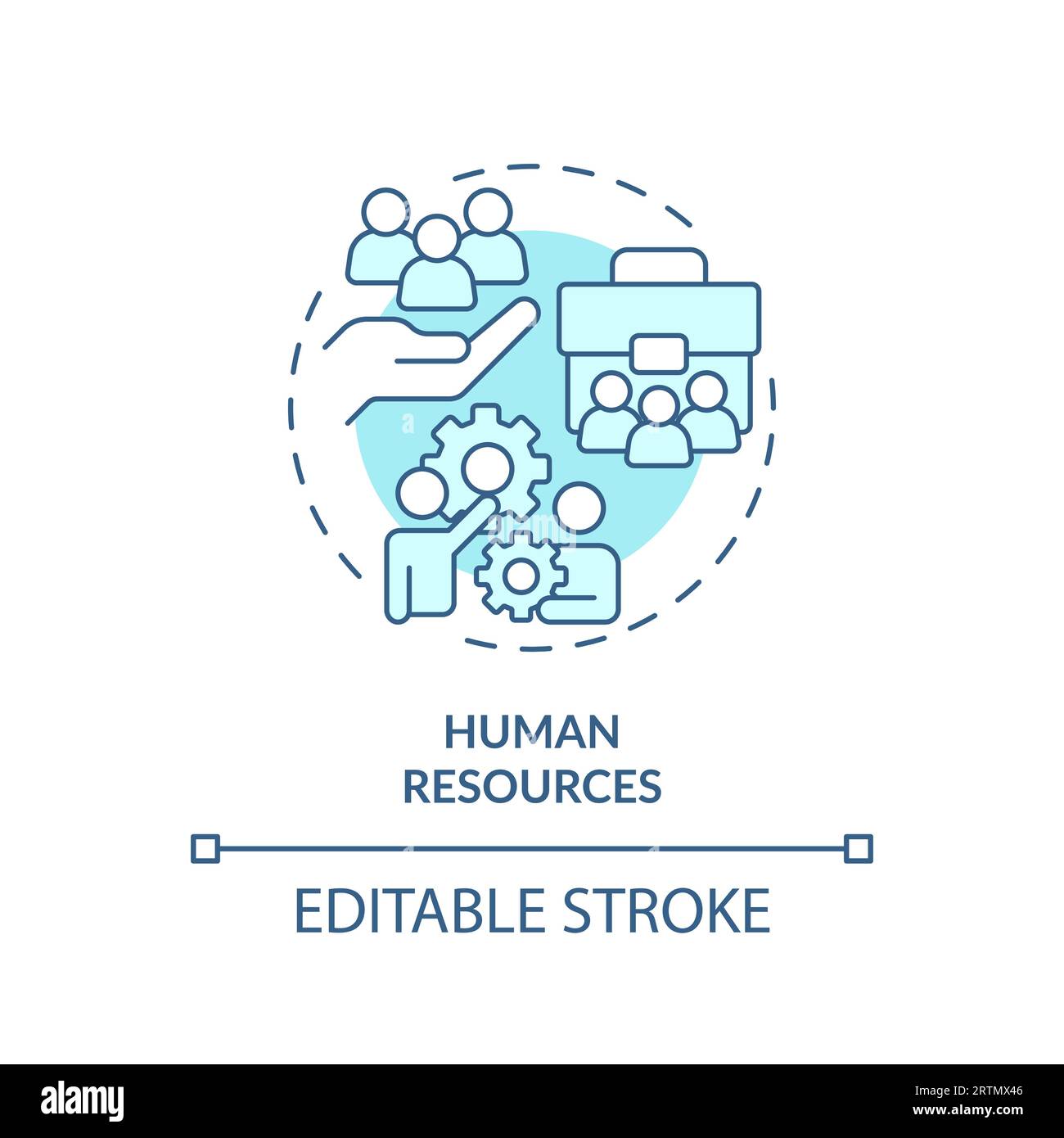 2D customizable human resources blue icon concept Stock Vector Image ...