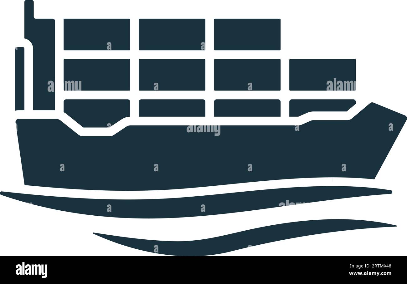 Sea cargo icon. Monochrome simple sign from logistics collection. Sea ...