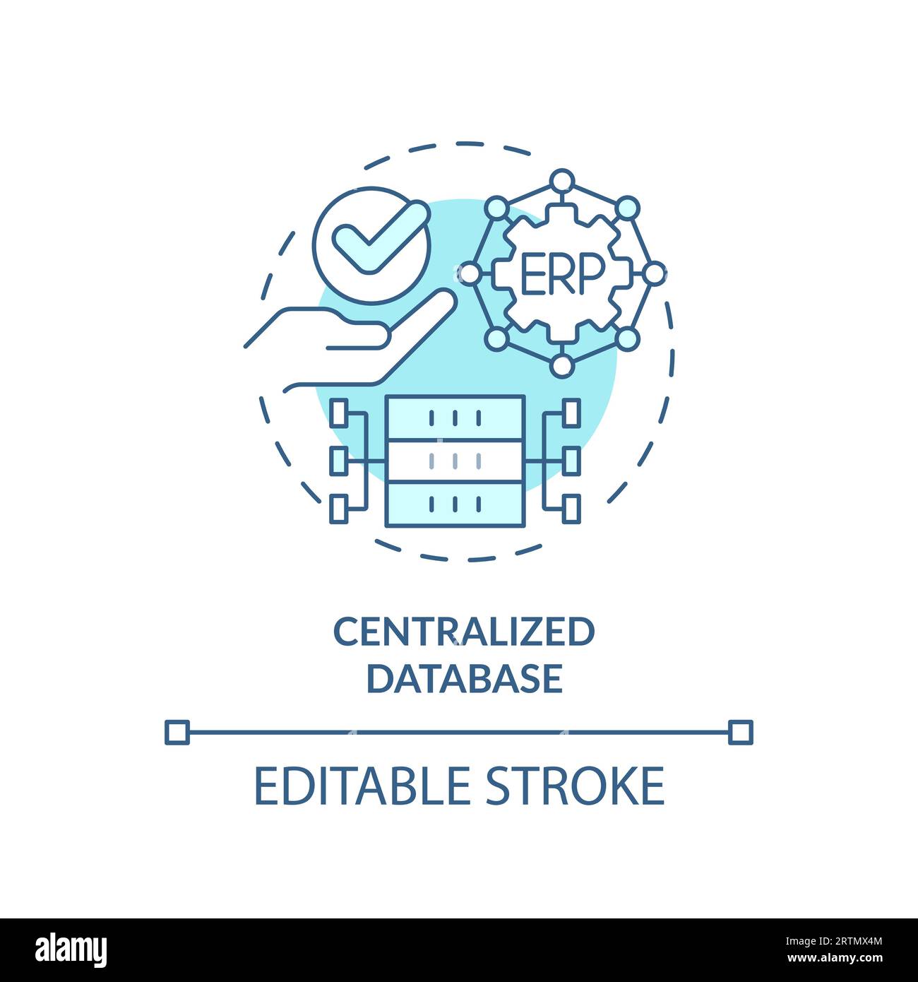 2d Customizable Centralized Database Blue Icon Concept Stock Vector Image And Art Alamy