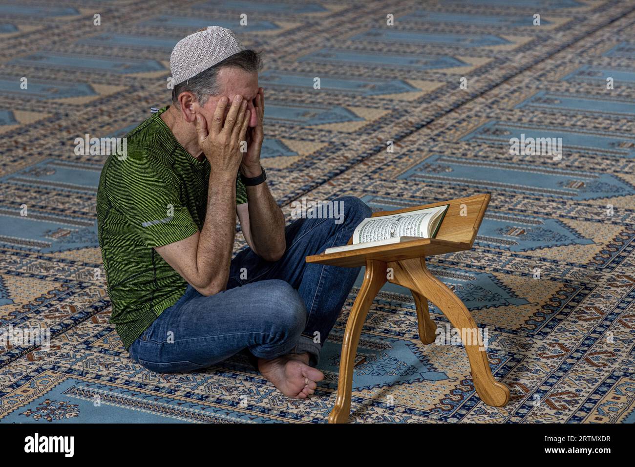 Muslim praying in Osman-pacha Resulbegovic mosque, Trebinje, Bosnia ...