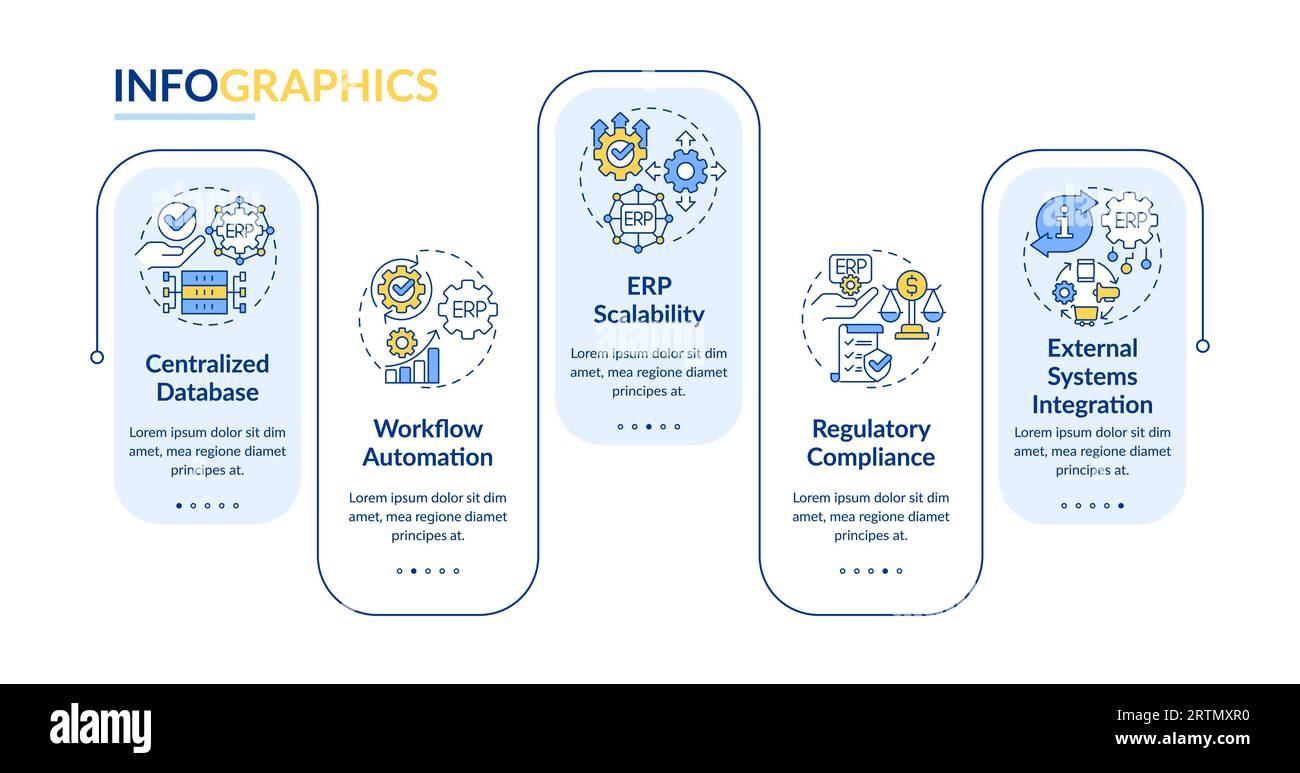 2d Erp Layout With Multicolor Line Icons Stock Vector Image And Art Alamy