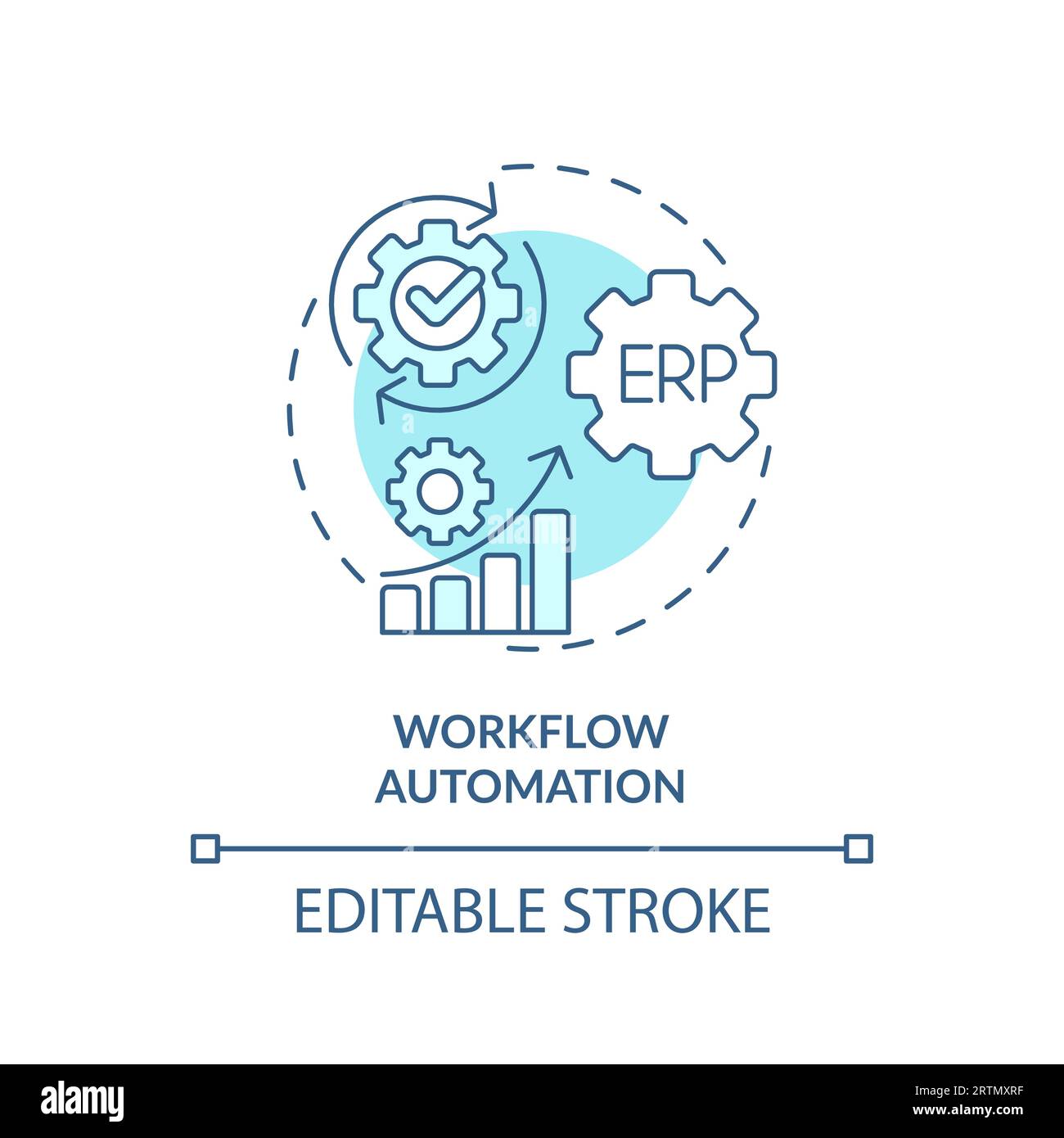 2D workflow automation blue icon concept Stock Vector Image & Art - Alamy