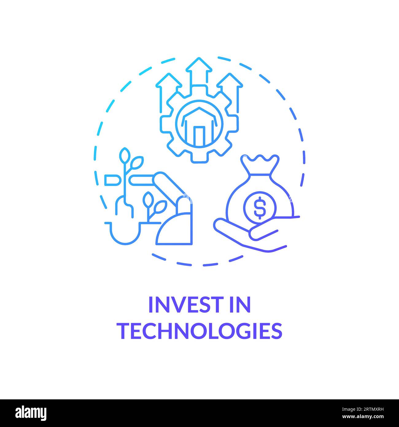 Invest in technologies blue gradient concept icon Stock Vector Image & Art - Alamy