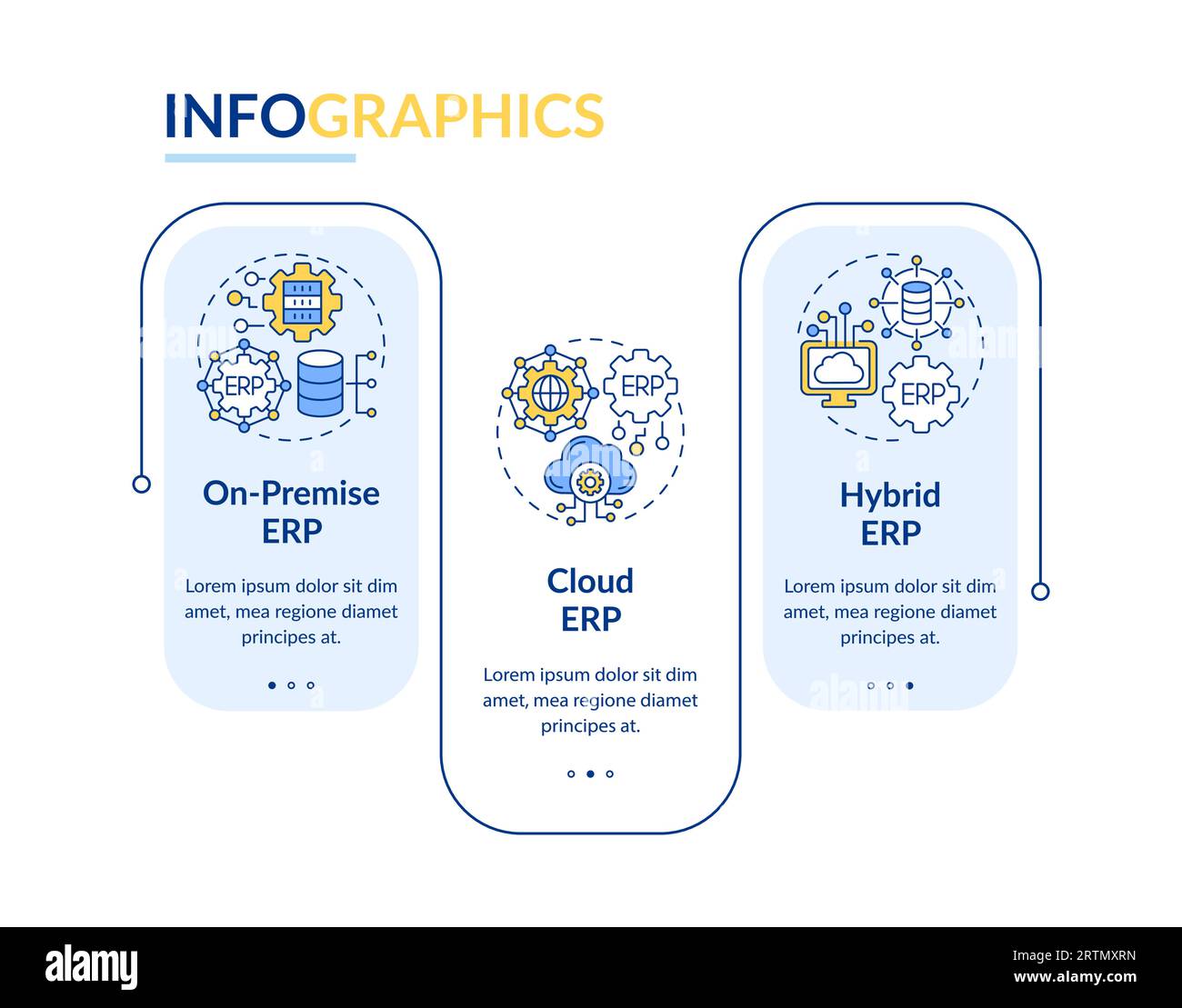 Colorful ERP layout with thin line icons Stock Vector Image & Art - Alamy