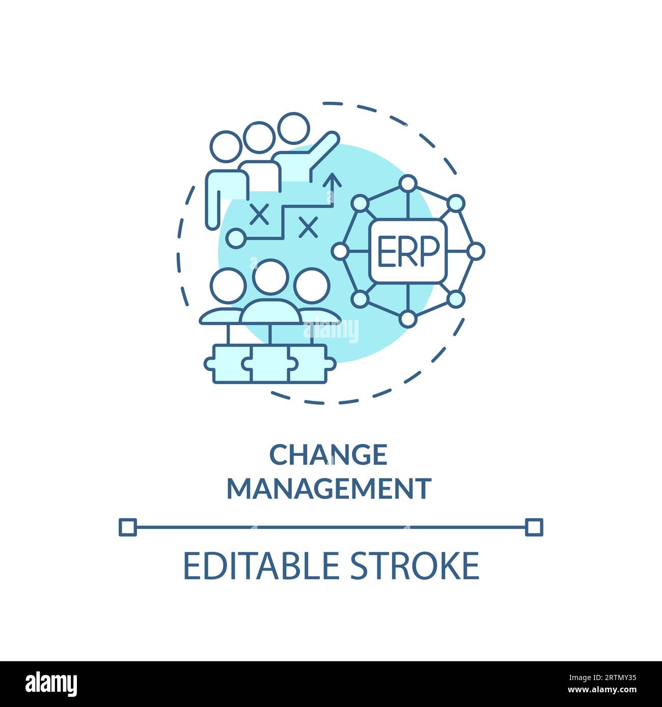 2D customizable change management blue icon concept Stock Vector Image ...