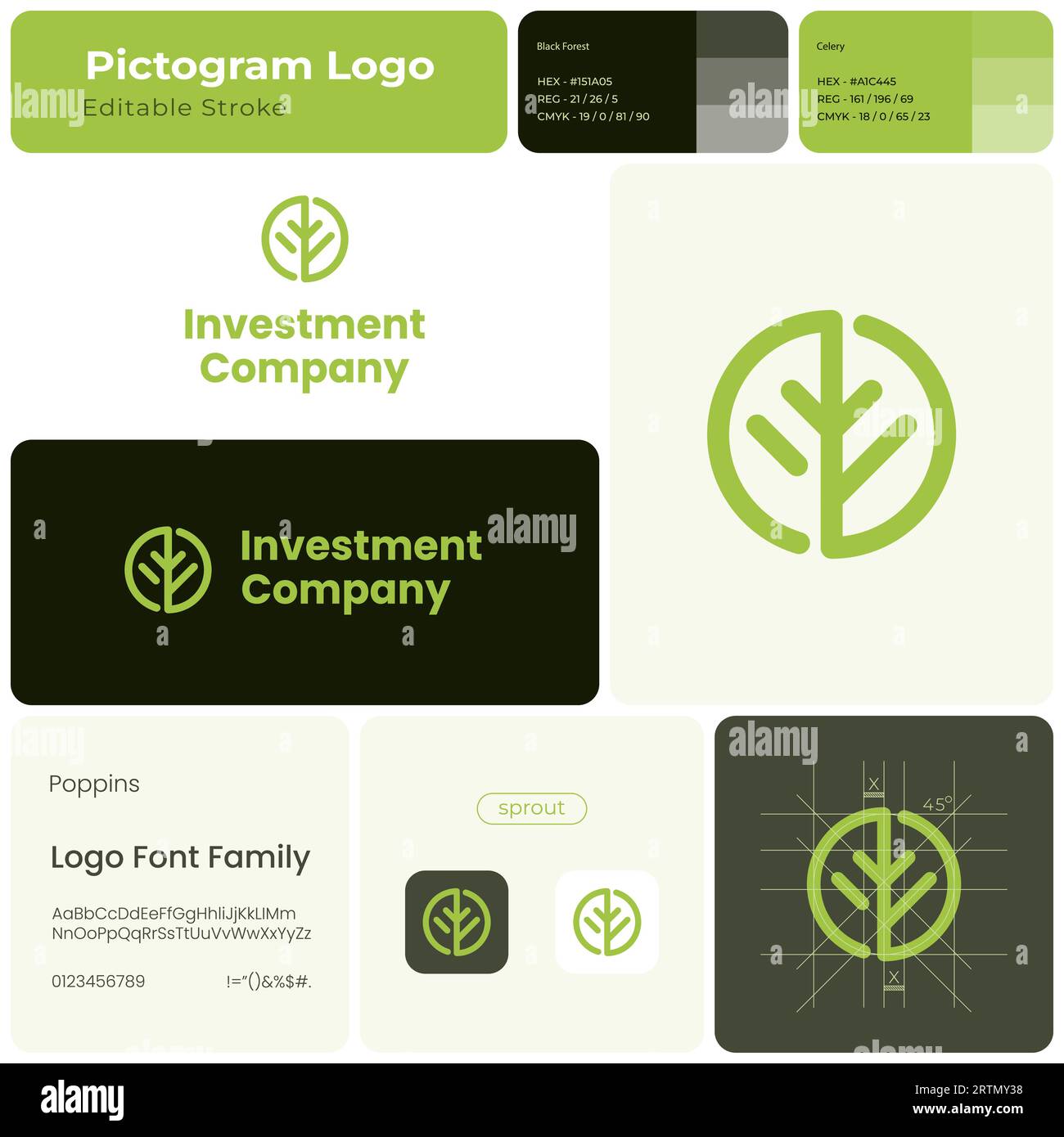 Investment company green line business logo Stock Vector Image & Art ...