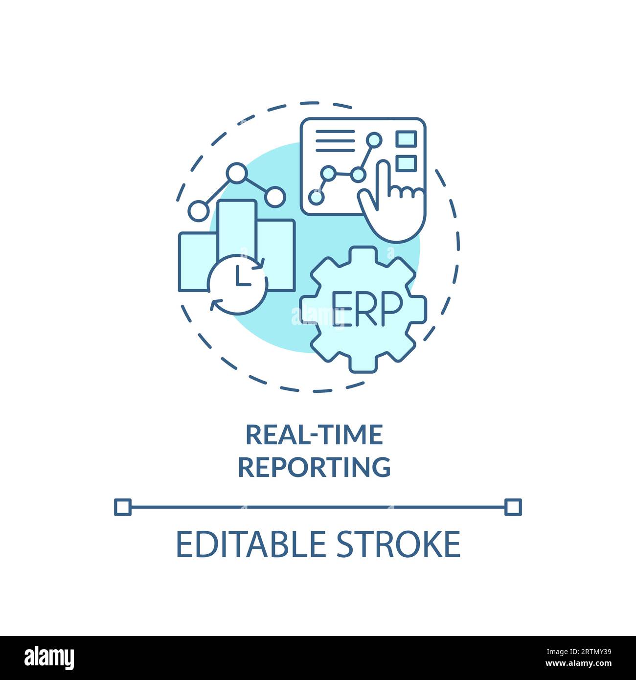 2D real-time reporting blue icon concept Stock Vector Image & Art - Alamy
