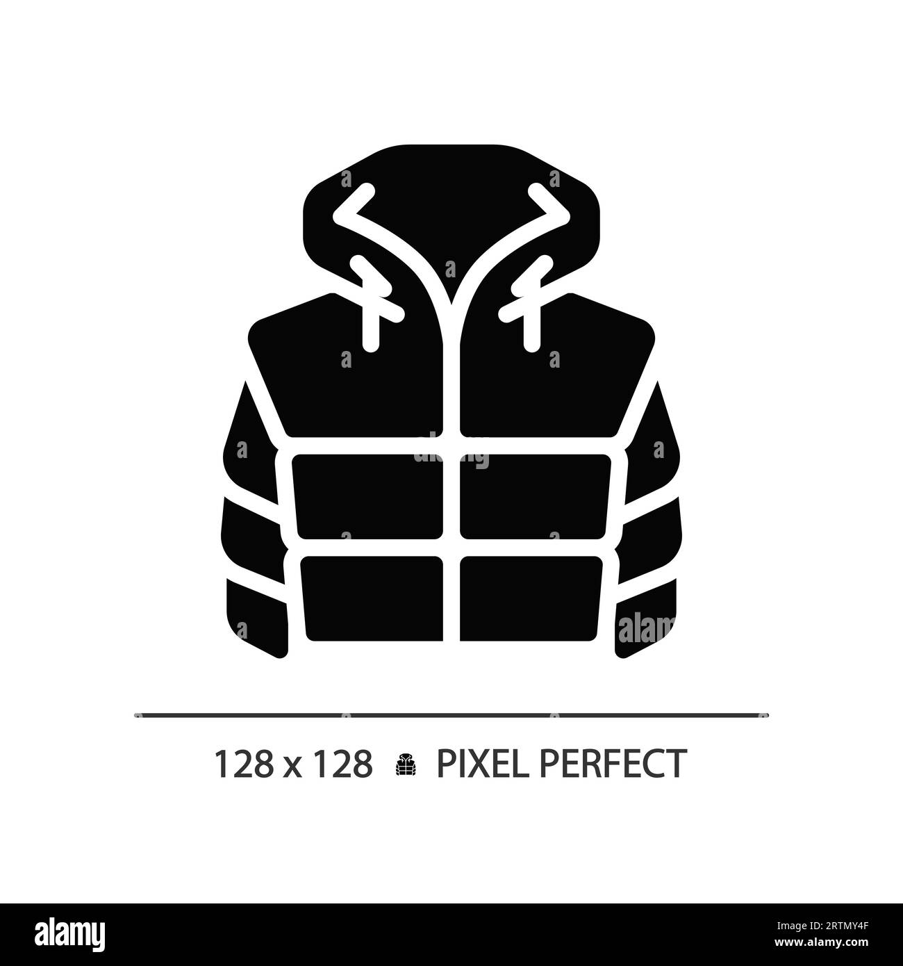 2D padded jacket simple glyph style black icon Stock Vector Image & Art ...