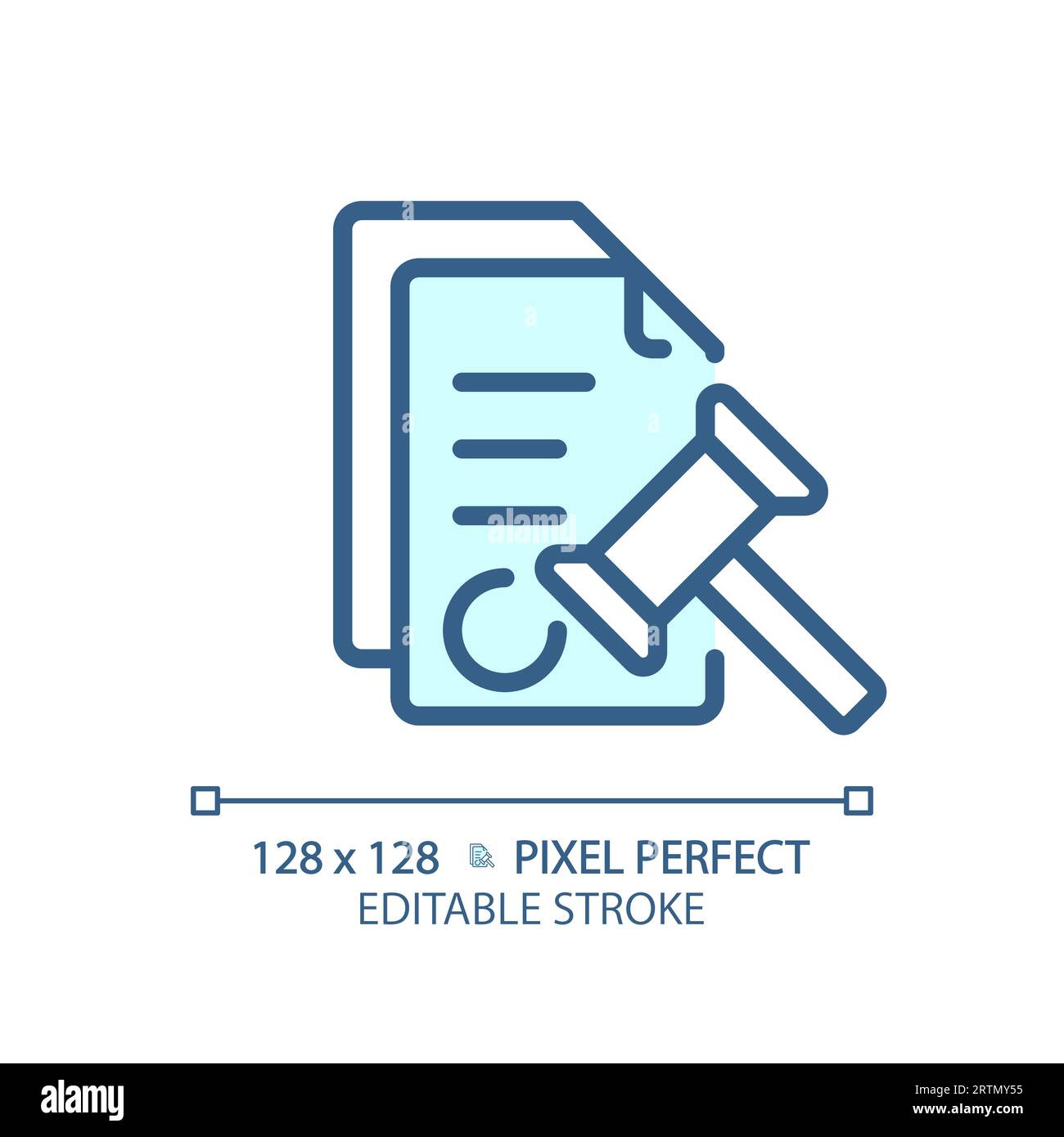 2D customizable legal notice thin linear blue icon Stock Vector Image ...