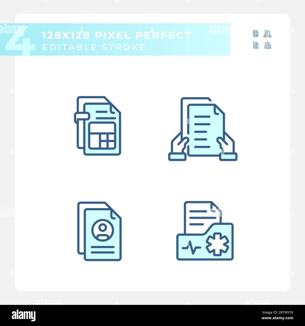 Editable pixel perfect document icons set Stock Vector Image & Art - Alamy