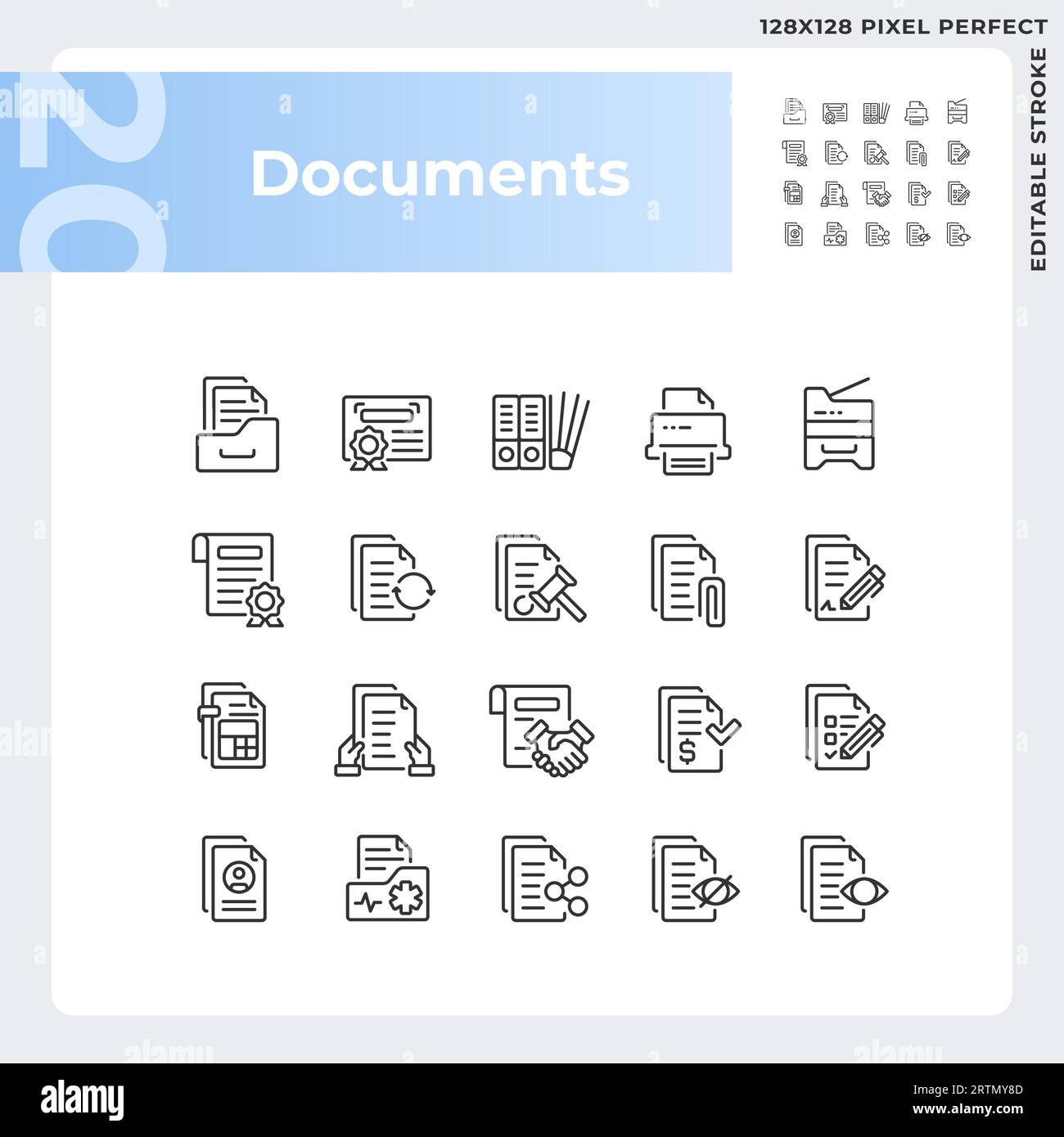 Editable pixel perfect black document icons set Stock Vector Image ... Editable pixel perfect black document icons set Stock Vector Image ...