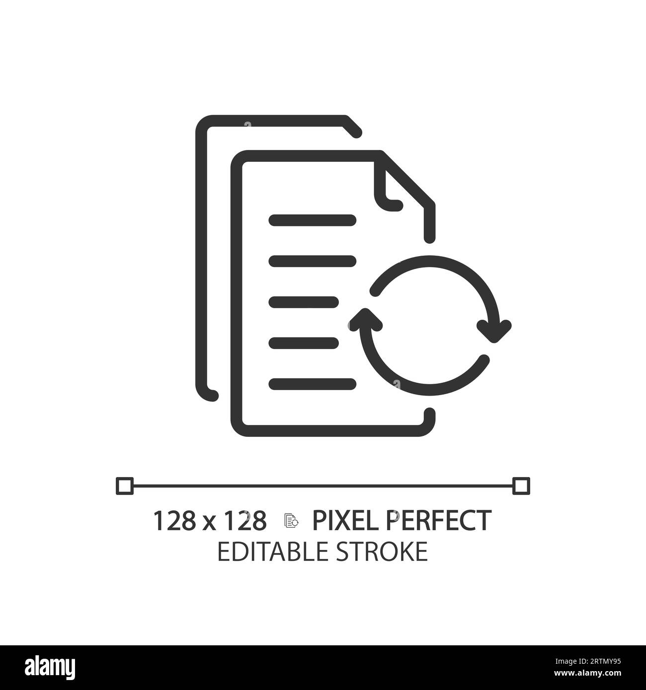 2d Customizable Document Thin Linear Black Icon Stock Vector Image