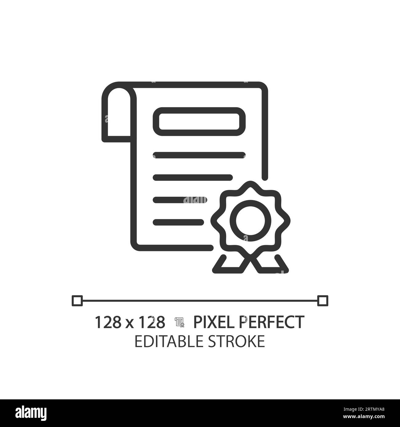 2D customizable certificate thin linear black icon Stock Vector Image ... 2D customizable certificate thin linear black icon Stock Vector Image ...