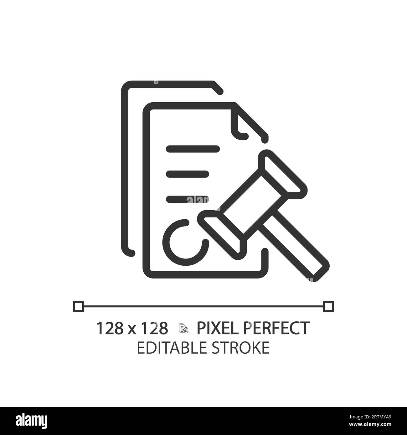 2D customizable legal notice thin linear black icon Stock Vector Image ...