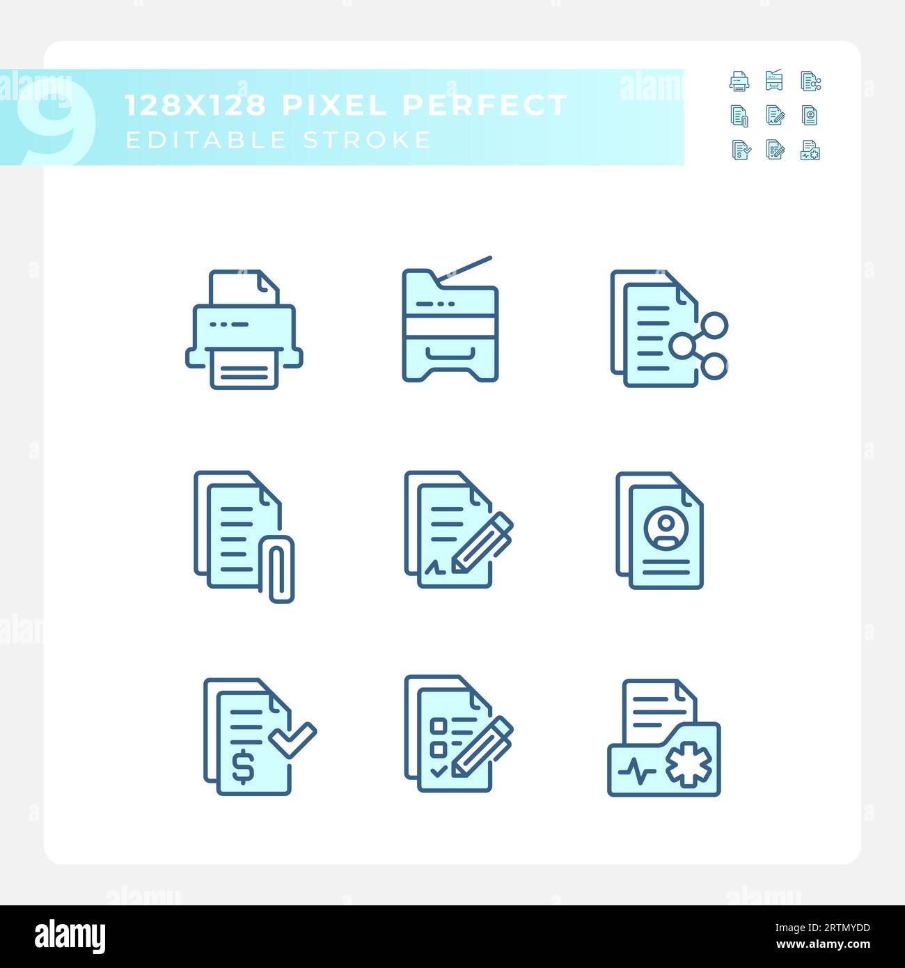 Editable pixel perfect blue document icons Stock Vector Image & Art - Alamy Editable pixel perfect blue document icons Stock Vector Image & Art - Alamy
