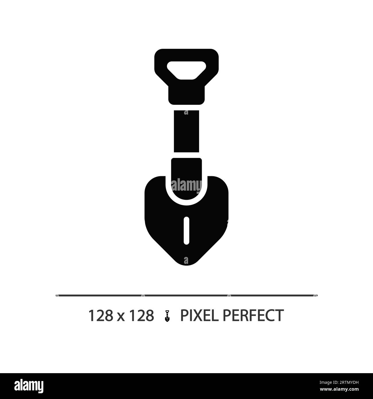 2D shovel simple glyph style black icon Stock Vector Image & Art - Alamy