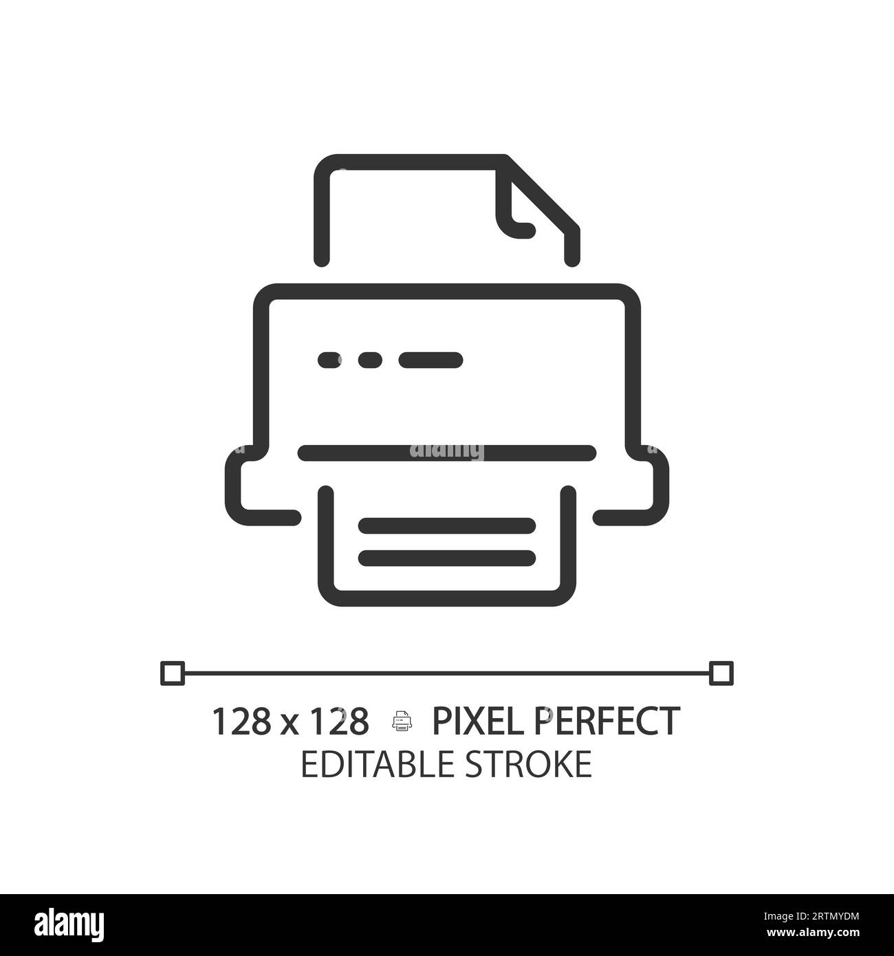 2D customizable printer thin linear black icon Stock Vector Image & Art ...