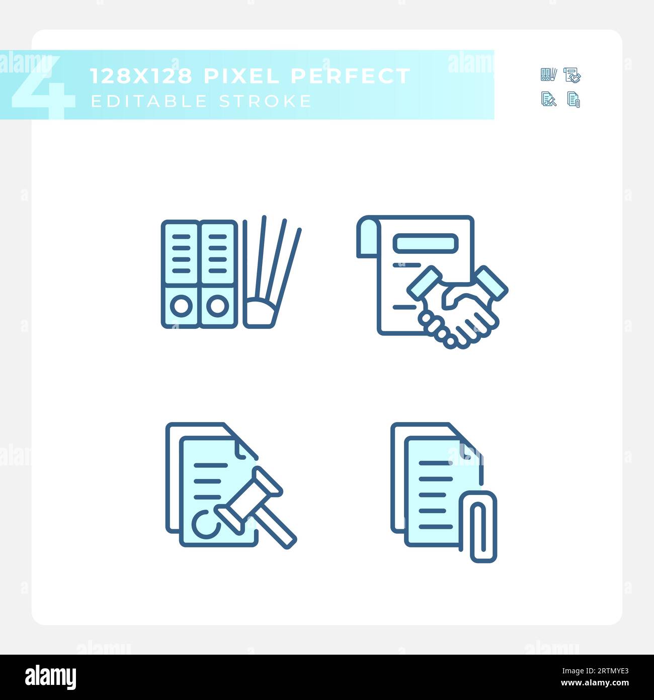 Editable pixel perfect blue document icons Stock Vector Image & Art - Alamy