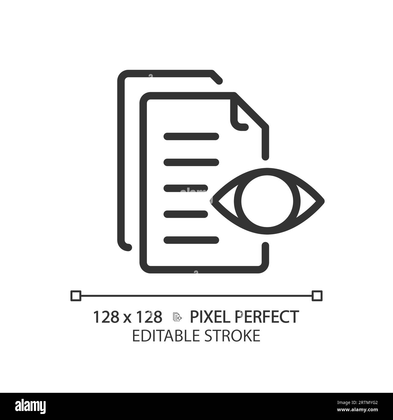 2D customizable preview document thin linear black icon Stock Vector ...