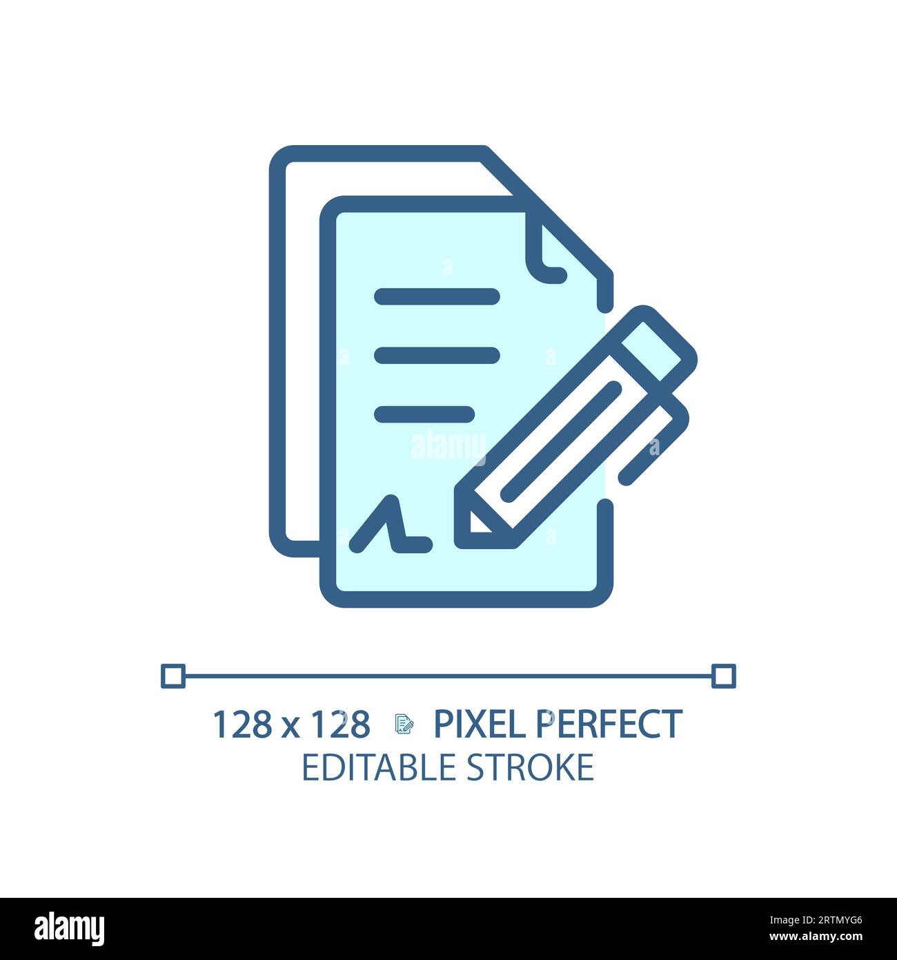 2D customizable contract thin linear blue icon Stock Vector Image & Art - Alamy