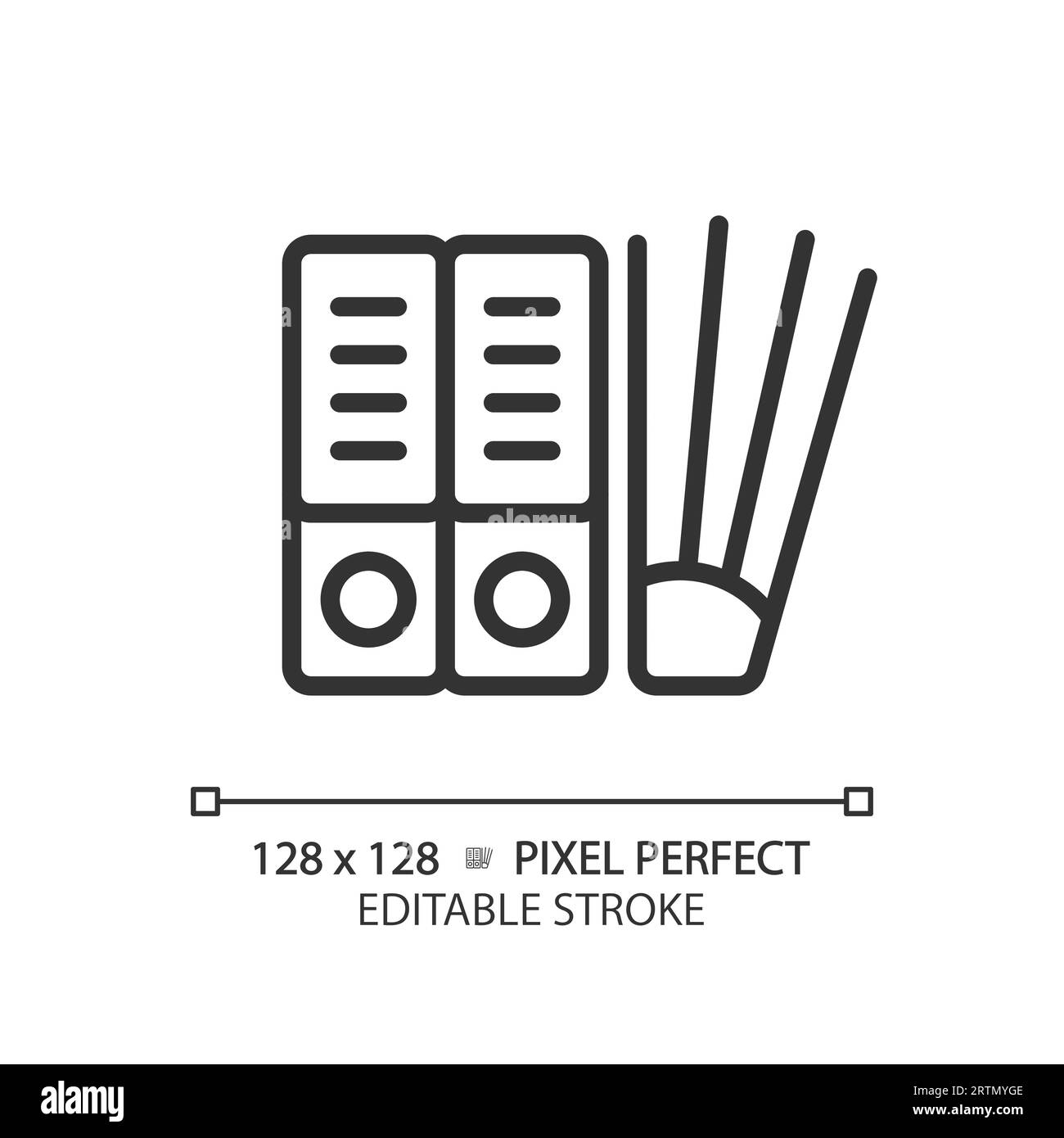 2D customizable file thin linear black icon Stock Vector Image & Art - Alamy