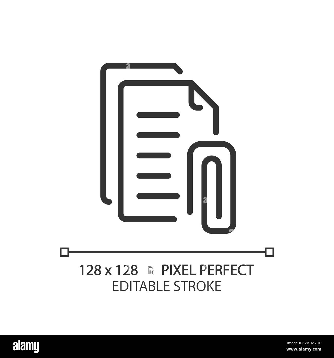 2d Customizable Attachment Thin Linear Black Icon Stock Vector Image
