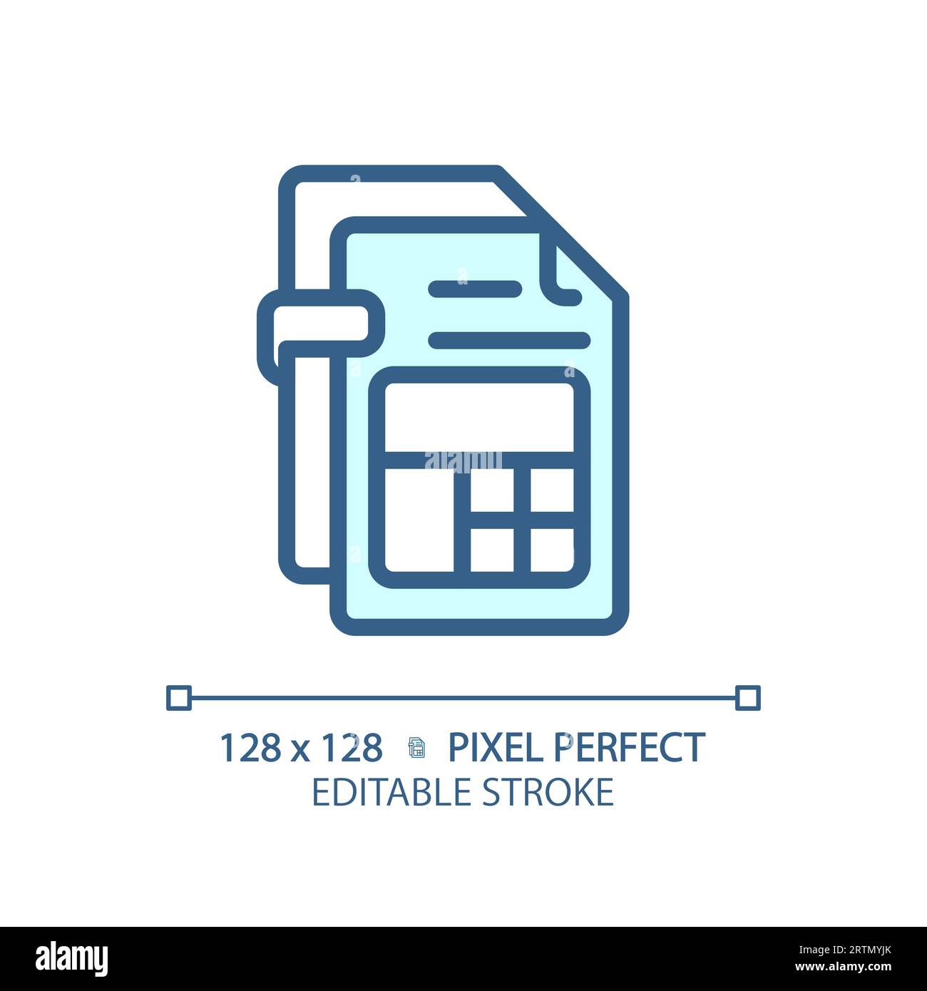 2D customizable income tax report thin linear blue icon Stock Vector ...
