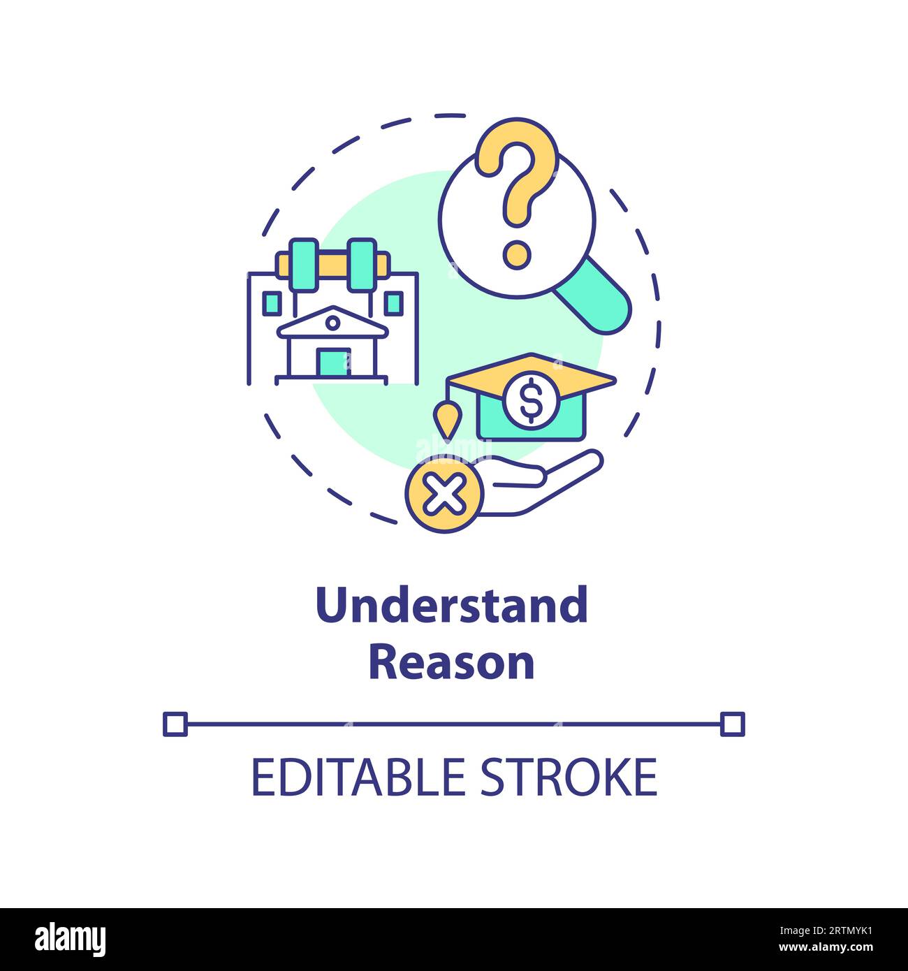 2D customizable understand reason line icon concept Stock Vector Image ...