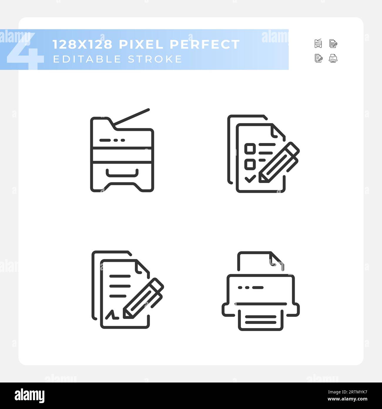 Pixel perfect black document icons set Stock Vector Image & Art - Alamy
