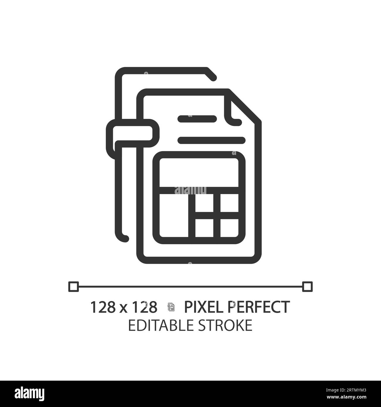 2D customizable income tax report thin linear black icon Stock Vector ...