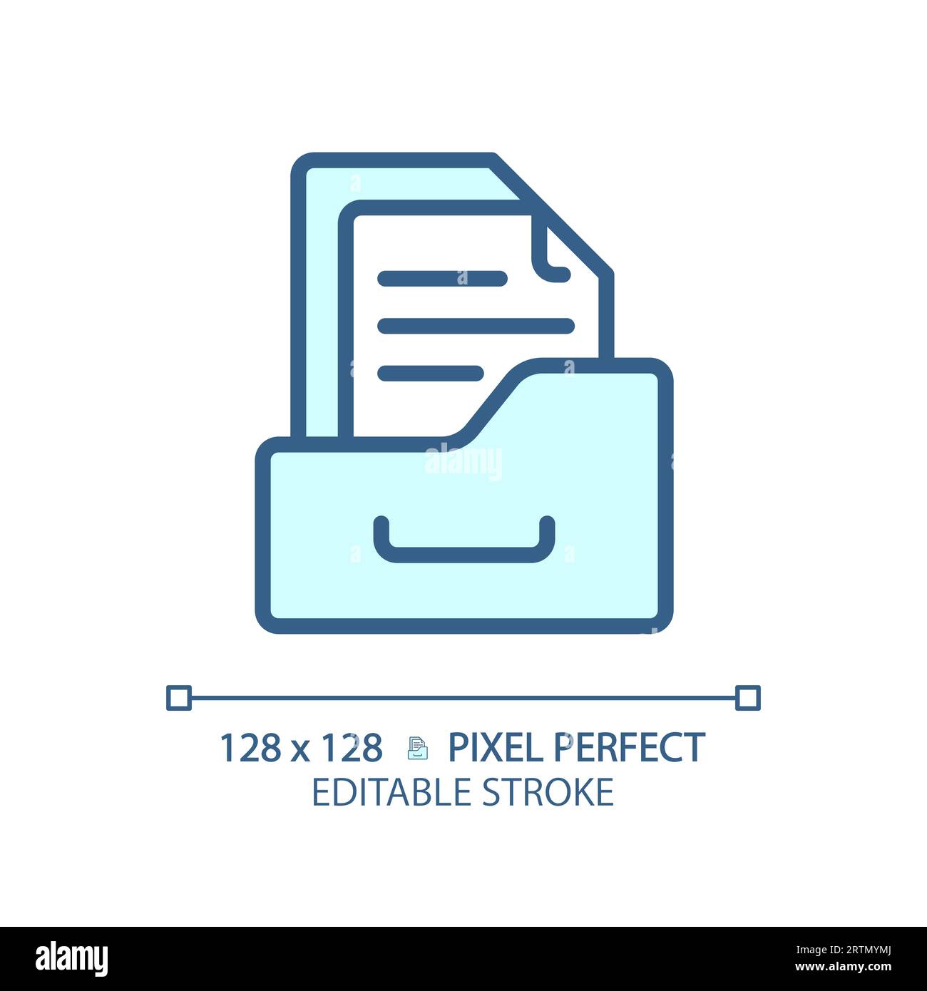 2D customizable folder thin linear blue icon Stock Vector Image & Art ...