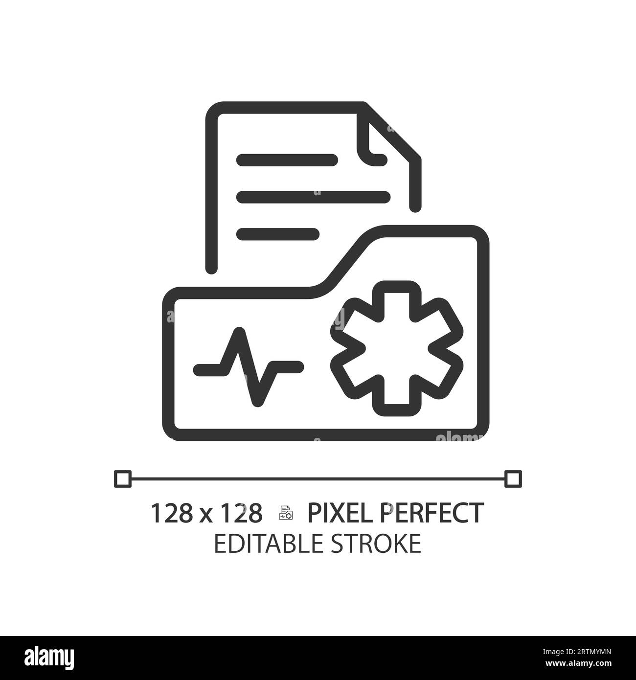 2d Customizable Medical Record Thin Linear Black Icon Stock Vector Image And Art Alamy