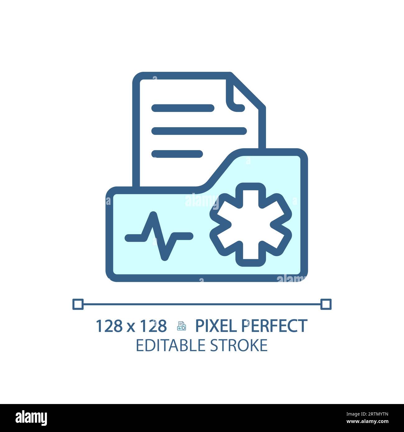 2D customizable medical record thin linear blue icon Stock Vector Image & Art - Alamy