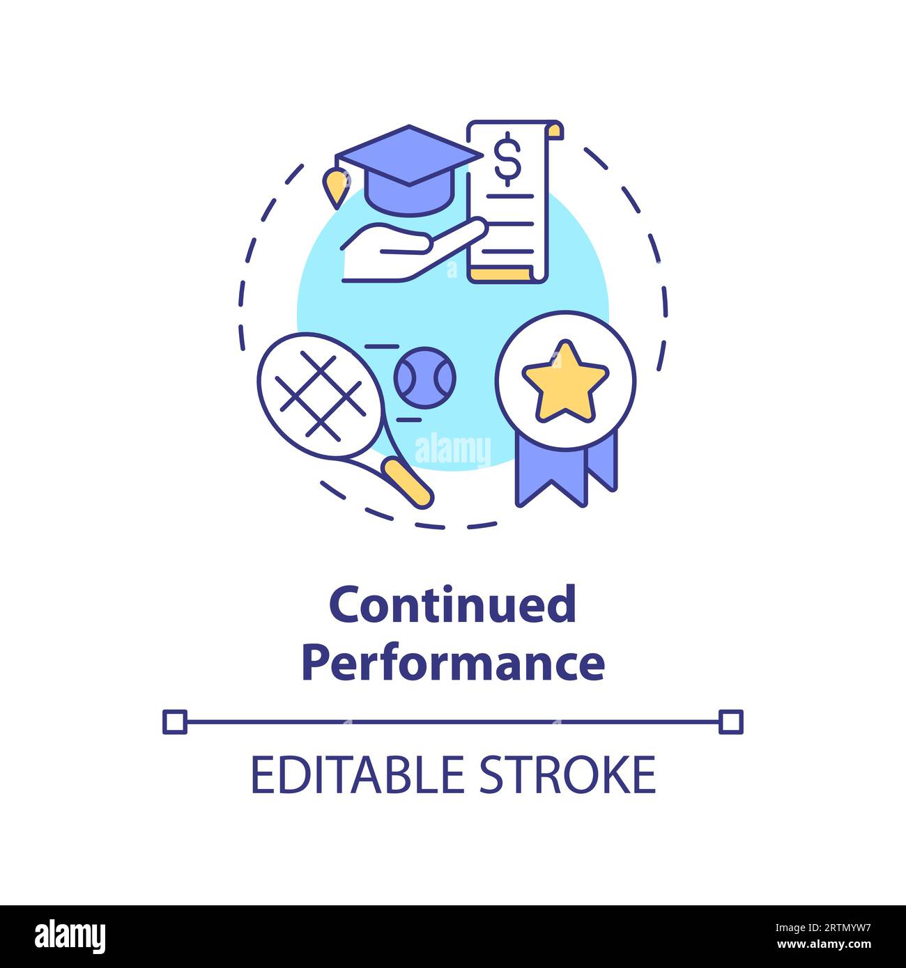 2D customizable continued performance line icon concept Stock Vector ...